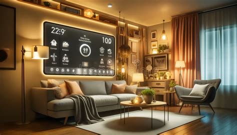 Smart Home Automation Interface In A Modern Cozy Living Room Ai Generated Stock Illustration