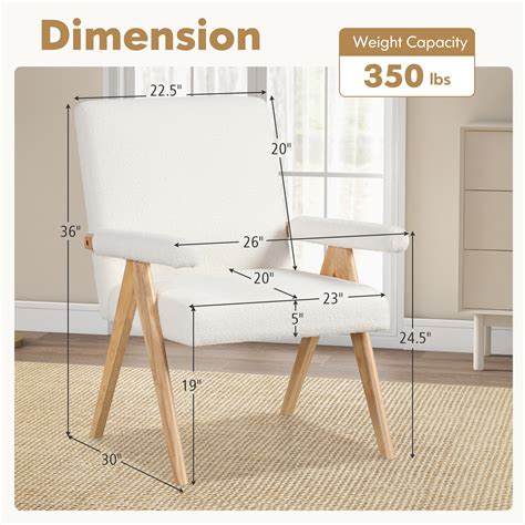 Mid Century Modern Accent Chair With Rubber Wood Frame And Padded