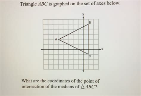 Solved Triangle Abc Is Graphed On The Set Of Axes Below What Are The Coordinates Of The Point