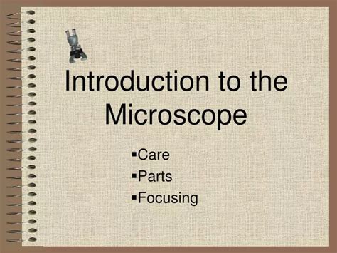 PPT Introduction To The Microscope PowerPoint Presentation Free Download ID