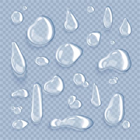 현실적인 물 방울의 컬렉션 무료 벡터