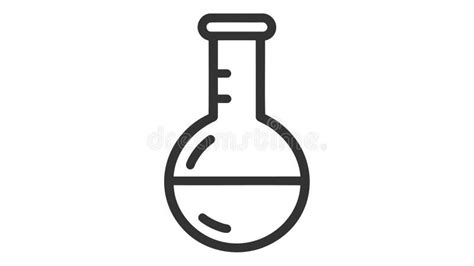 A Black Vector Icon Of A Round Bottom Flask With Bubbling Liquid Stock Vector Illustration Of