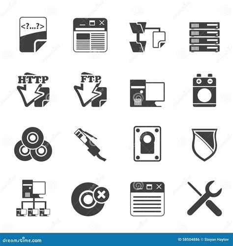 Silhouette Server Side Computer Icons Stock Vector Illustration Of