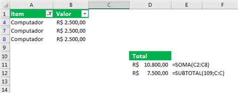 Função SUBTOTAL no Excel Como Usar essa Fórmula