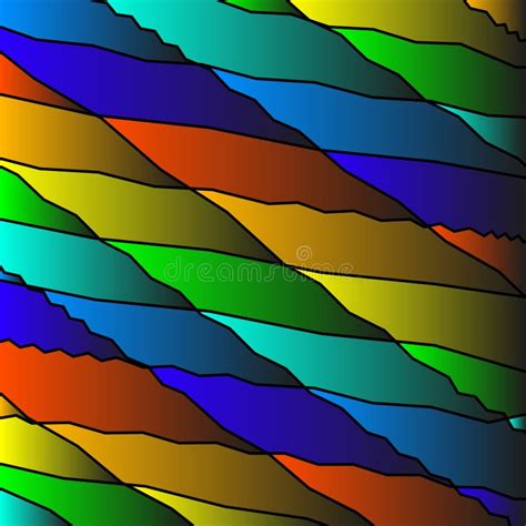 Mirrored Colored Shards Of Curved Blue Intersecting Ribbons And Dark