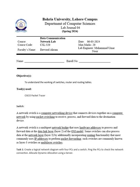Lab 4 Pdf Computer Network Router Computing