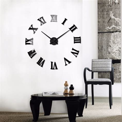 Годинник настінний 3d Diy Clock з Римськими цифрами Black продаж ціна у Києві Годинники для