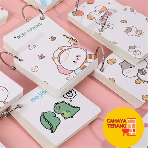 Ct 80 Lembar Notebook Ring Gantung Sticky Note Lucu Buku Note Gantung