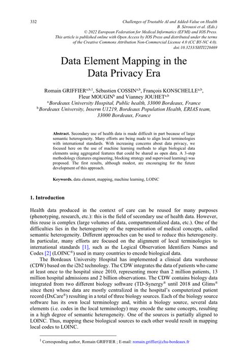 Pdf Data Element Mapping In The Data Privacy Era