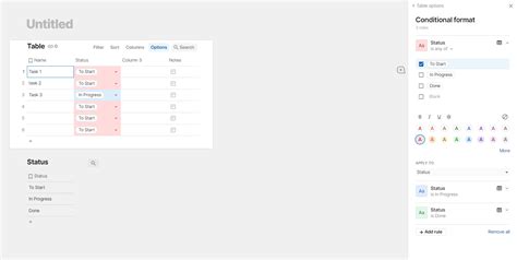 how to apply the status column to other docs coda maker community