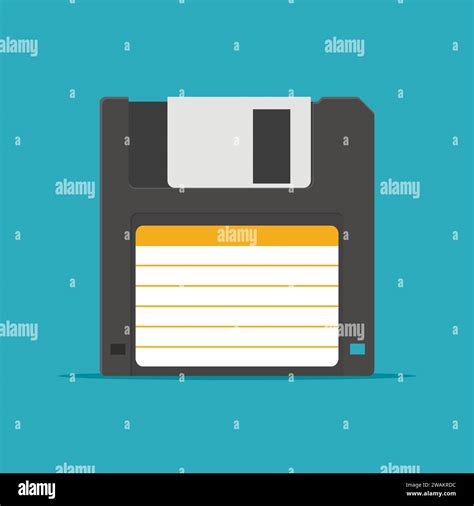 Black Floppy Disk Icon In Flat Style Isolated On Blue Background Hd Diskette Old Data Media