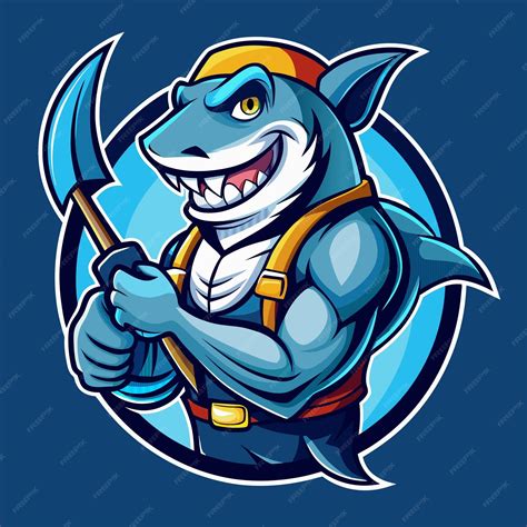 Premium Vector A Cartoon Character With A Big Axe And A Blue Background