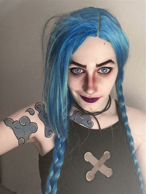 Jinx Cosplay Riot Games League Of Legends Tribute Halloween Face Makeup Powder Tv