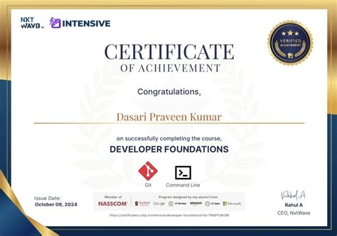 praveen kumar dasari on linkedin nxtwave developer