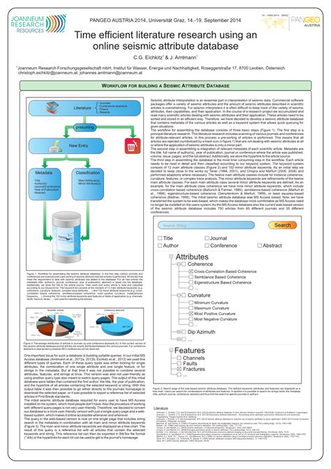 Pdf Time Efficient Literature Research Using An Online Seismic Attribute Database