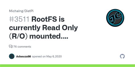 Rootfs Is Currently Read Only Ro Mounted Aborting · Issue 3511 · Michaingdietpi · Github