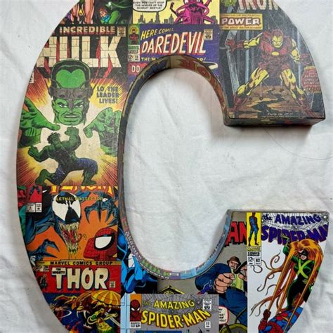 Marvel Other Marvel Comics Retro Superhero Wood Letter C Hulk
