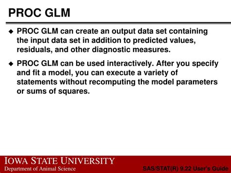 ppt use of proc glm to analyze experimental data powerpoint