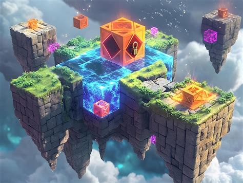 Abstract Digital Representation Of A Futuristic Data Network With Colorful 3d Blocks Connected