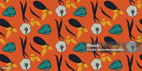 손으로 그린 빨강과 녹색 과일 딸기 야채와 원활한 패턴 납작한 고추 토마토 부추 브로콜리 석류석 오이 채식 건강 식품 벡터 질감입니다 비건 농장 유기농 디톡스 복고풍에 대한