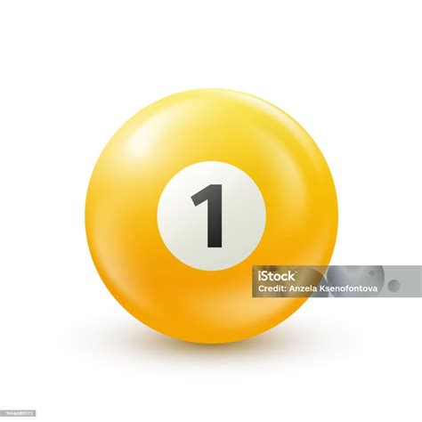 당구 흰색 배경에 숫자 1 스누커 또는 복권 공이 있는 노란색 당구공 벡터 그림 노랑에 대한 스톡 벡터 아트 및 기타 이미지 노랑 1 단일 객체 Istock