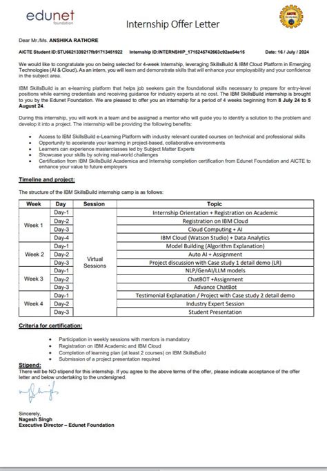 Anshika Rathore On Linkedin Internship Ai Cloudcomputing Skillsbuild Ibm Edunetfoundation…