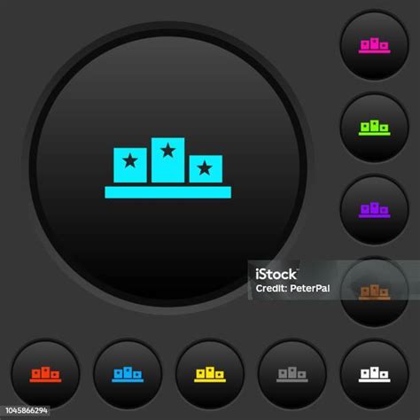 내부와 함께 수 상자 연단 별 컬러 아이콘으로 어두운 푸시 버튼 강단에 대한 스톡 벡터 아트 및 기타 이미지 강단 계급 곡선 Istock