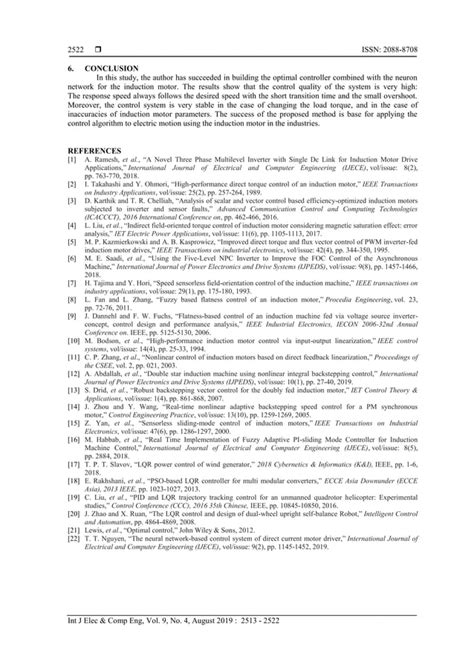 The Neural Network Combined Optimal Control System Of Induction Motor Pdf