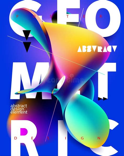 Abstract 3d Curved Geometric Shape For Poster Design Stock Vector Illustration Of Typographic