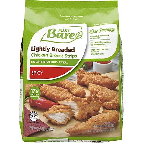 Just Bare Lightly Breaded Spicy Boneless Chicken Breast Strips 24 Oz