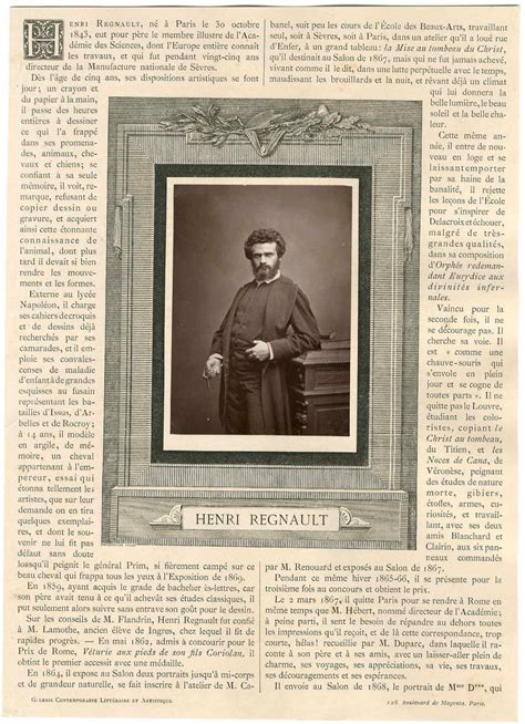 Galerie Contemporaine Henri Regnault 1843 1871 Est Un Artiste