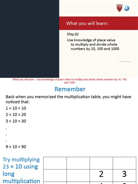 Chapter 10 C Multiply And Divide By 10 100 And 1000 Pdf Multiplication Mathematical Notation