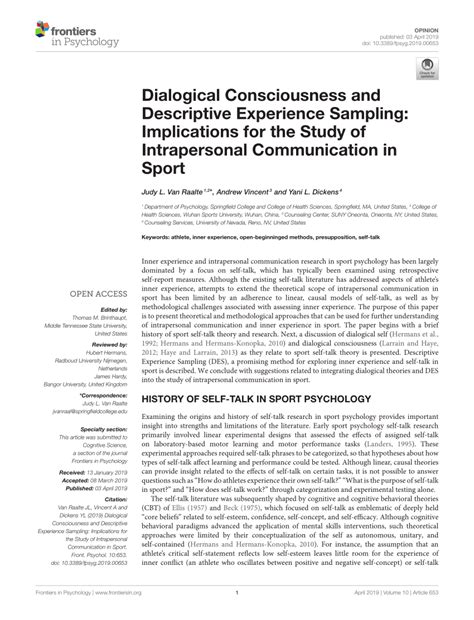 pdf dialogical consciousness and descriptive experience sampling