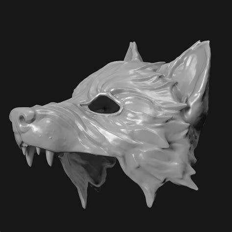 Fantasy Wolf Mask 3d Print Model