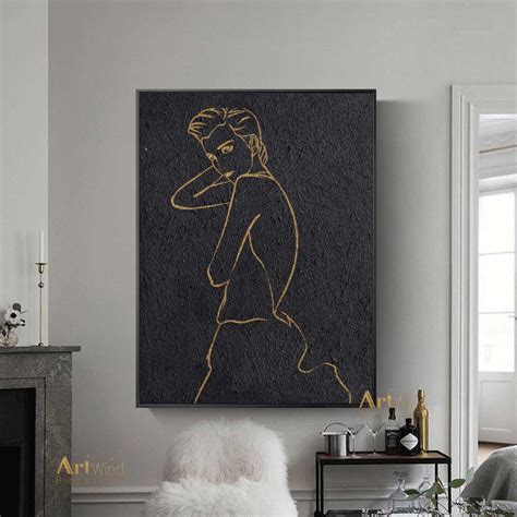 Minimalist Abstract Canvas Art Sexy Girl Painting Abstract Etsy