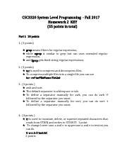 HW2 KEY Pdf CSC3320 System Level Programming Fall 2017 Homework 2