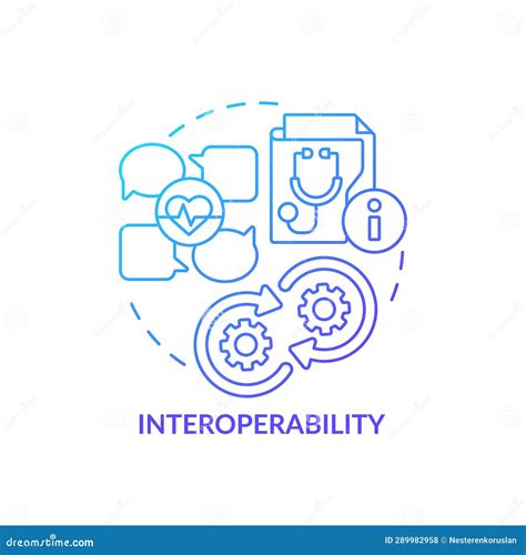 Blue Linear Gradient Icon Interoperability Concept Stock Vector Illustration Of Isolated