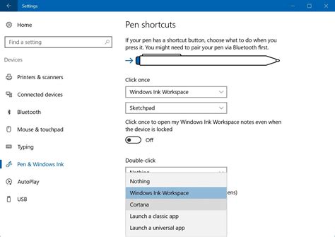 how to customize the active pen settings for windows ink on windows 10 anniversary update