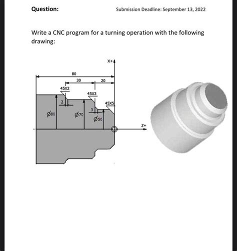 Solved Write A CNC Program For A Turning Operation With The Chegg Com