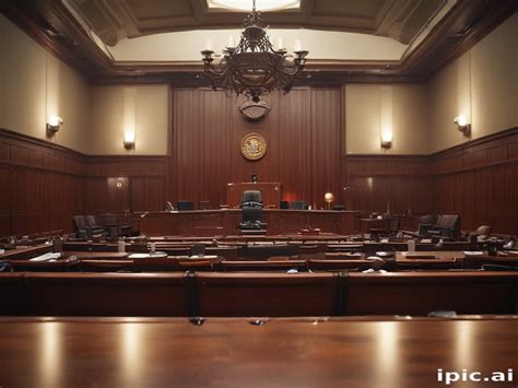 An Elegant Courtroom Interior With Rich Wood Finishes And Classic