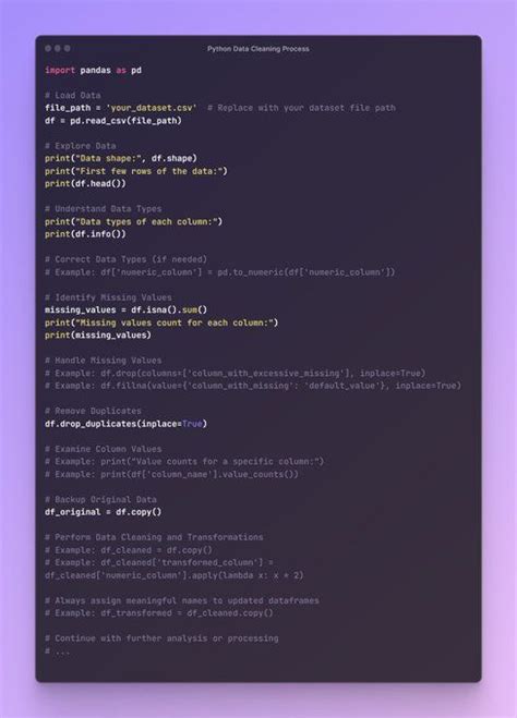 Tom Mitchell On Linkedin Python Data Cleaning Checklist Import Pandas Begin By Importing The