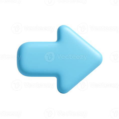 A 3d Render Of A Light Blue Arrow Pointing Right Isolated On