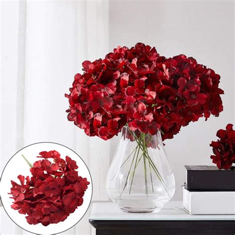 Meiiso Todays Specials Hydrangea Artificial Flower Red Artificial