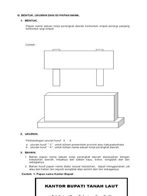 G Bentuk Ukuran Dan Isi Papan Nama Pdf