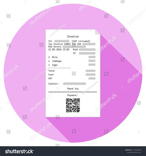 Stock vektor Supermarket Invoice Pay Slip Qr Code bez autorských poplatků
