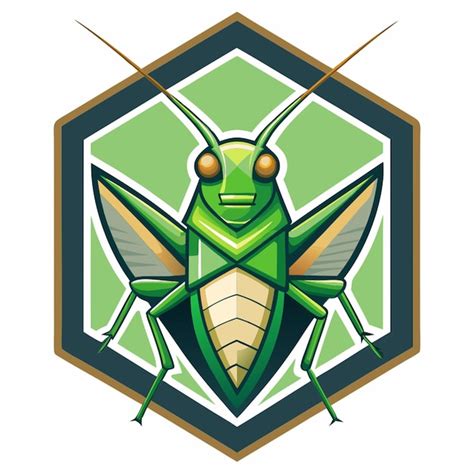 Grasshopper Logo Style White Background Vector Illustration Flat 2