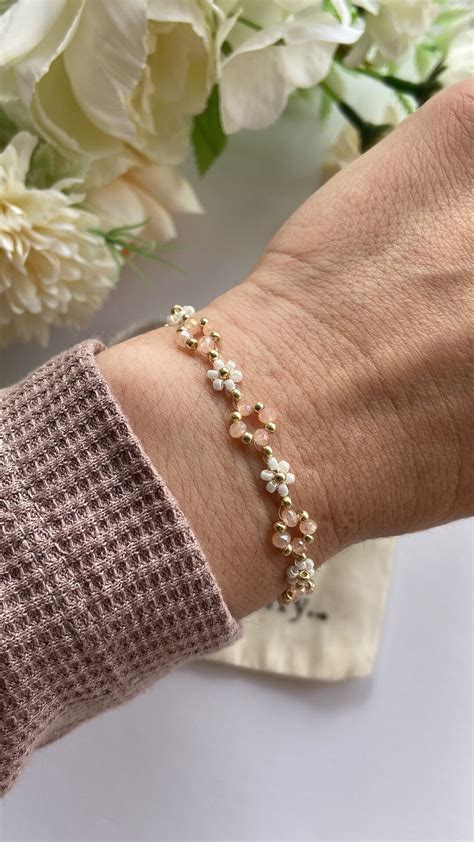 Daisy Flower Bracelet T For Her Friendship Bracelet Handmade In