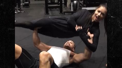 Giancarlo Stanton Bench Presses Adriana Lima In Insane Workout Video