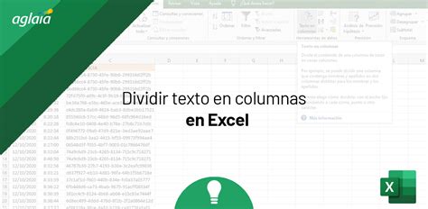 Dividir texto en columnas en Excel Caso práctico Aglaia