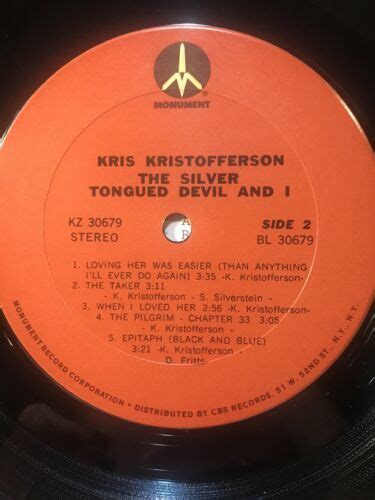 Kris Kristofferson The Silver Tongued Devil And I Vtg Lp Play